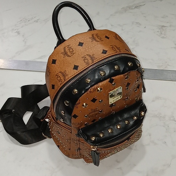 MCM | Bags | Mcm Stark Visetos Cognac Medium Backpack | Poshmark